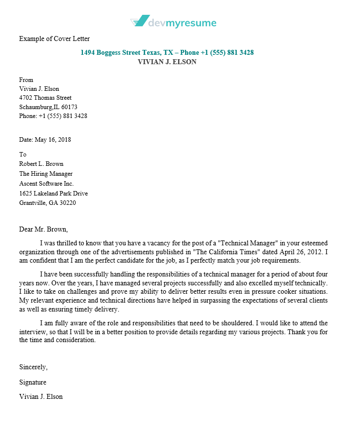Job Cover Letter Examples Collection Letter Template Collection